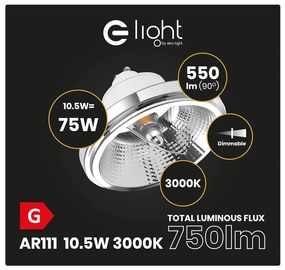 Halogenová LED žárovka GU10 teplá 3000k 10,5w 550 lm bílá