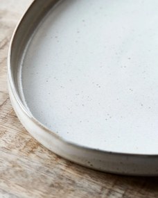 House Doctor Servírovací talíř Pion Grey/White, šedá barva, keramika