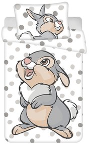 Jerry Fabrics Bavlněné povlečení 100x135 Králík bílá šedá povlak na polštář 40x60 24. srpna