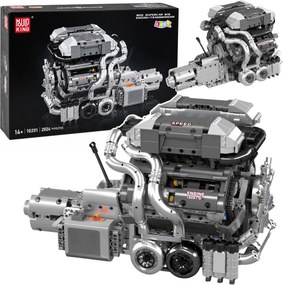 LEAN Toys Stavebnicové kostky – motor V8, převodovka, 2024 dílů