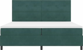 Postel s boxspringem s čelo Tmavě zelená 200 x 200 cm samet 3339857