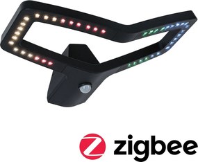 P 94793 LED venkovní nástěnné svítidlo Smart Home Zigbee 3.0 Alara pohybové čidlo IP44 hranaté 375x270mm RGBW+ 10W 230V antracit kov - PAULMANN