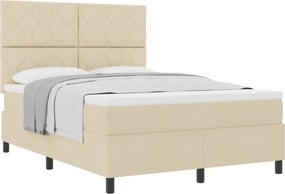 Postel s boxspringem s čelo Krémová 160 x 200 cm textil 3339481