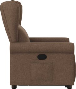 Zvedací polohovací křeslo hnědé textil 3303378