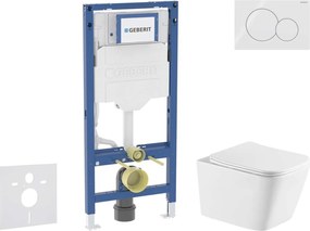 Geberit Duofix - Set předstěnové instalace, klozetu Arkas I a sedátka softclose, tlačítko Sigma01, alpská bílá SANI11CA31139