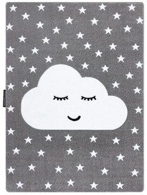 Dywany Łuszczów, Dětský kusový koberec Petit Cloud stars grey, 140x190, šedá, dětský pokoj