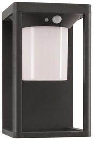 Nova Luce Venkovní nástěnné svítidlo LOVETO, LED 1.5W 3000K 3.7V, IP65 solární / vypínač na těle / pohybový senzor