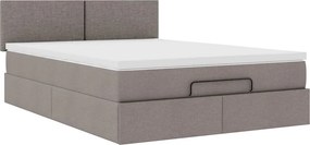 Osmanský postel s matrací taupe 140x190 cm textil 3311377