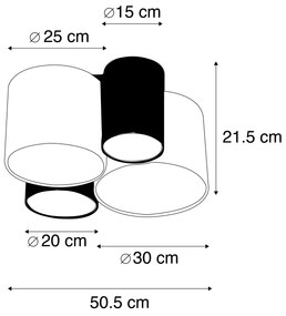 Designové stropní svítidlo vícebarevné 4-světlo - Sectos