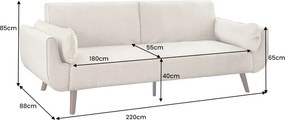 Designová rozkládací pohovka Amiyah 220 cm šampaňský samet