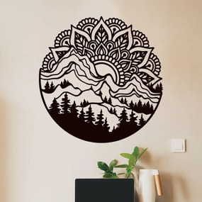 dřevo života Dřevěná mandala MANDALA HORY Rozměry (cm): 80x80, Barevný vzor: Černá