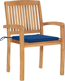 Stohovací zahradní židle s poduškami 4 ks masivní teak 3073220