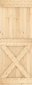 vidaXL Posuvné dveře s kováním 80 x 210 cm masivní borové dřevo [3202999]