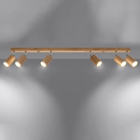 Sollux Lighting Stropní svítidlo BERG 6 přírodní dřevo