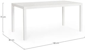 BIZZOTTO zahradní stůl HILDE 150x80 cm bílý 0663444