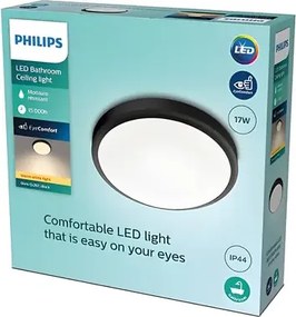 Philips DORIS CL257 černá / LED koupelnové stropní svítidlo / 17W / 27