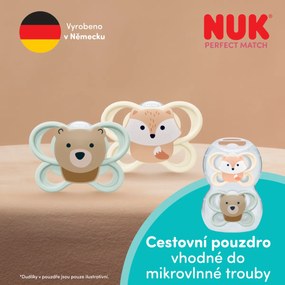 NUK Dudlík Perfect Match Air Fox/Bear 0-2 m 2 ks box