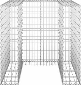 Gabionová zástěna pro popelnici pozinkovaná ocel 110x100x110 cm 151298
