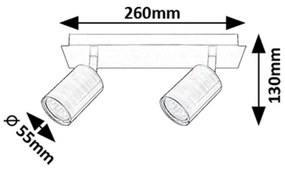Rabalux 73072 - Bodové svítidlo GERHARD 2xGU10/15W/230V