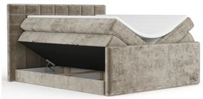 Světle hnědá boxspring postel s úložným prostorem 200x200 cm Ava – Maison de Rêve