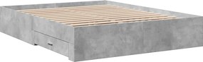 Rám postele se zásuvkami betonově šedý 150 x 200 cm kompozit 3280380