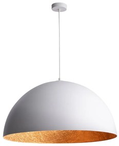 Lustr na lanku SFERA 1xE27/60W/230V pr. 50 cm bílá/měděná