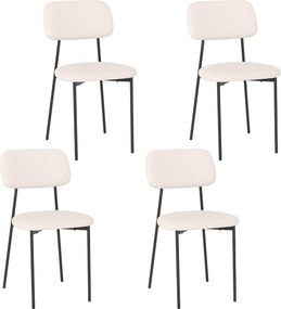Costway Moderní souprava jídelních židlí 4 Sada kuchyňských židlí z lněné látky
