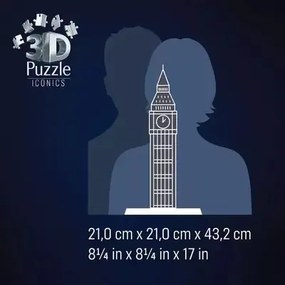 Ravensburger 3D Puzzle Iconics: Big Ben (Noční edice) / 216 dílků / od