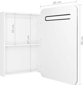 LED koupelnová skříňka se zrcadlem zářivě bílá 60 x 11 x 80 cm 326509