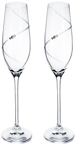 A-KRISTAL Silhouette - skleničky na sekt se Swarovski® Elements | sada 2 sklenic