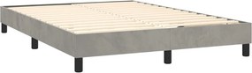 Box spring postel s matrací světle šedá 140x190 cm samet 3141419