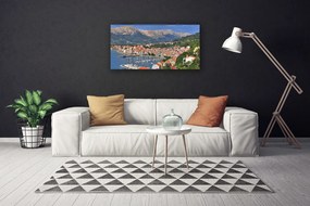 Obraz na plátně Město Hora Moře Krajina 120x60 cm