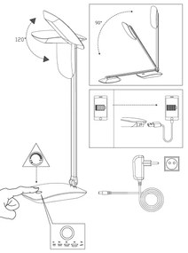 Eglo 95695 - LED Stmívatelná stolní lampa CAJERO 1xLED/4,5W/12V/230V