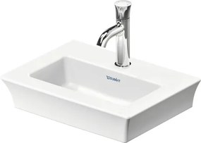 Duravit White Tulip - Umyvátko do nábytku bez přepadu s otvorem pro baterii 450x330mm, neuzavíratelný keramický ventil, bílá 0737450041