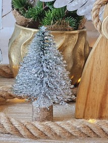 Malý zelený třpytivý vánoční stromeček Tree glitter - Ø 9*15 cm