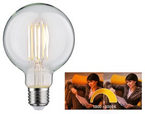 Paulmann 28779 LED žárovka Globe, 7W LED 1800 - 3000K dim-to-warm stmívatelná, výška 14cm