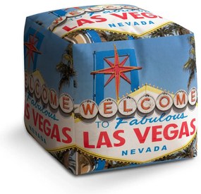 Sablio Taburet Cube Welcome to Las Vegas: 40x40x40 cm