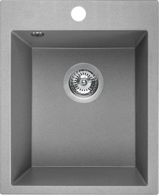 Laveo Chichi, 1-komorový granitový dřez 390x480x205 mm, šedá, LAV-SBH_510T