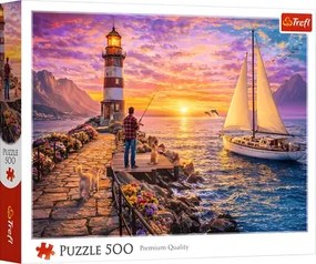 TREFL Puzzle Maják při západu slunce / 500 dílků / 48 x 34 cm