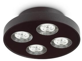 LED Stropní a nástěnné svítidlo Ideal Lux Garage PL4 round nero 205816 kulaté černé