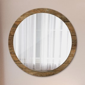 Kulaté zrcadlo tištěný rám Staré dřevo fi 100 cm