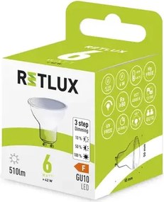RETLUX RLL 448 GU10 3DIMM / 6W / 510 lm / 4000K - studená bílá / stmív