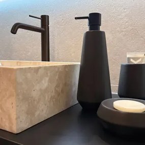 Spirella JOSHUA dávkovač mýdla matně černý / keramika / 650 ml