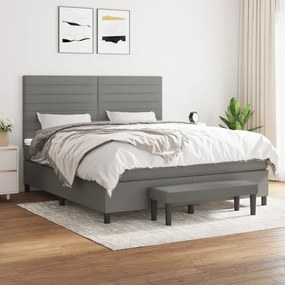Box spring postel s matrací tmavě šedá 180x200 cm textil 3136694