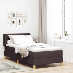 Postel s boxspringem s čelo Tmavě hnědá 200 x 100 cm textil 3341282