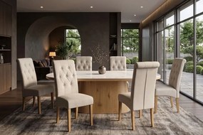 Designová jídelní židle Eileithya II béžová / dub