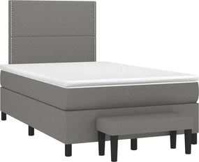 Box spring postel s matrací tmavě šedá 120x200 cm textil 3136502