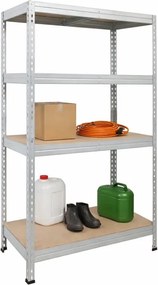 Regál 150x70x30 cm zinkovaný 4-policový, nosnost 700 kg, RIVET
