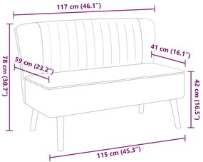 vidaXL Marketos Pohovka textil 117 x 55,5 x 77 cm tmavě šedá
