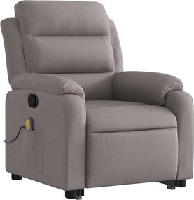 Zvedací masážní polohovací křeslo taupe textil 3205000